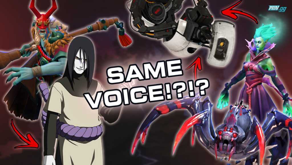 Which famous characters share their voices with Dota 2 heroes?